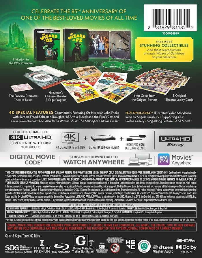 Buy The Wizard of Oz : 85th Anniversary Theater Editio Limited Edition ... Buy The Wizard of Oz : 85th Anniversary Theater Editio Limited Edition ...